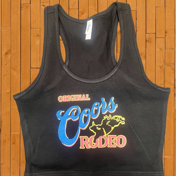 Tops | Original Coors Rodeo Black Crop Tank Top | Poshmark
